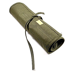 Flyshine Canvas Artist Brush Holder Rollup Protection (42x36cm) 18"X14" - Green