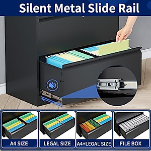 Yizosh Metal Storage Cabinet with 2 Drawers - 71" Steel Lockable File Cabinet for Home Office, Locking Cabinet with 2 Doors and 2 Shelves for Living Room, Pantry, Gym, Commercial Storage