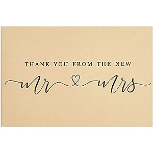 Paper Junkie Kraft Wedding Thank You Greeting Cards with Brown Envelopes (4 x 6 In, 120 Pack)