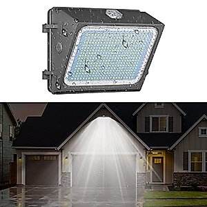 LED Wall Pack Lights 80W Dusk-to-Dawn Photocell 11680LM 110V Outdoor Wall Mount Lamp 800W Equivalent 5000K Daylight Commercial Security Lighting IP65 Waterproof Area Floodlights for Garage Warehouses