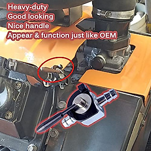 Fuel Shut Off Valve 1/4 Inch Line (Pack of 2) Compatible with 180 Degree Oregon 07-403 07403 Scag 48568 Sunbelt B1SB868 Heavy-Duty Inline Cut Petcock Diesel Petrol Gas Shut Off Valve