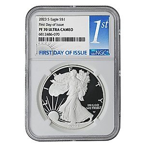 2023 S 1 oz Proof American Silver Eagle PF-70 Ultra Cameo (First Day of Issue) $1 NGC PF70UCAM