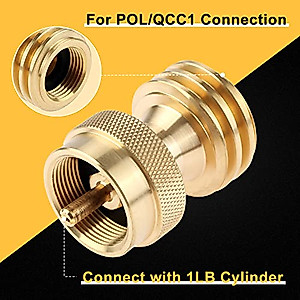 Mtsooning Steak Saver Adapter,1 LB Universal Propane Gas Grill Converter for Disposable Throwaway Cylinder, 1lb to 20lb Adapter for BBQ Grill Propane Tree Bottle