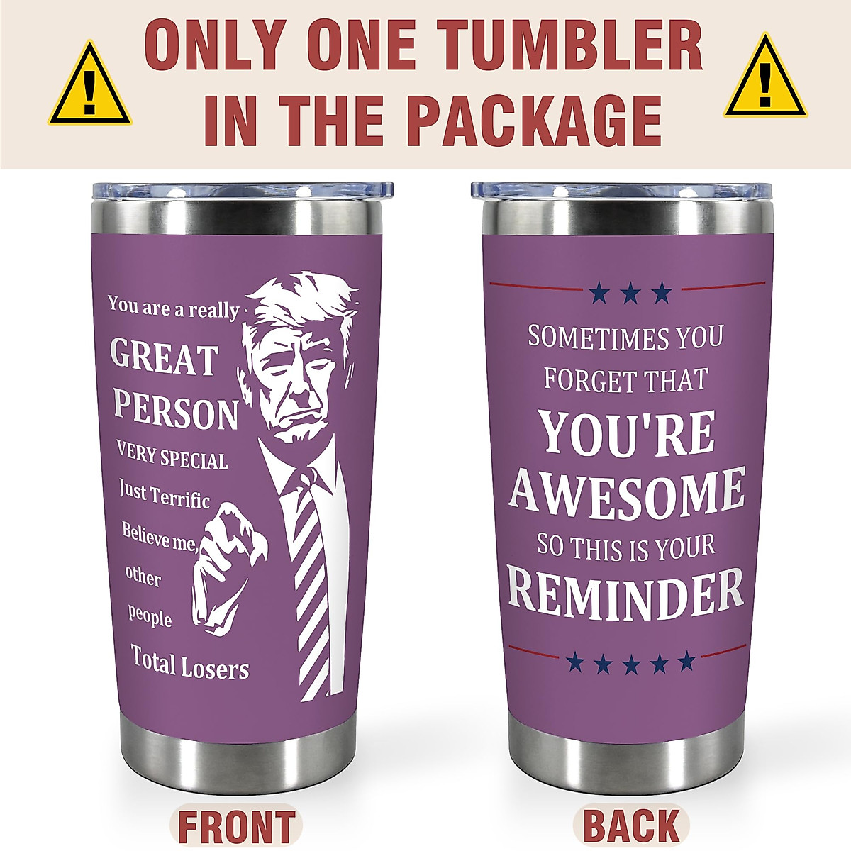 Birthday Gifts for Men Women, Thank You Appreciation Gifts, Sometimes You Forget You Are Awesome Gifts, Inspirational Birthday Gifts for Best Friends, Coworker, Boss, 20 Oz Tumbler, Purple