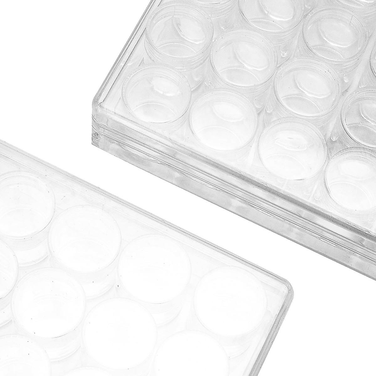 SENJEOK 6 Pack 30 Grids Diamond Painting Storage Boxes, Bead Storage Containers with Lids, Jewelry Bead Organizer Box for Nail Diamonds, 16 x 13.5 x 3.5cm