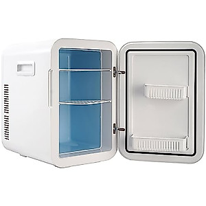 VEVOR Mini Fridge, 20L Skincare Fridges with Temper Control Touch Screen, Portable Small Beverage Refrigerator for Bedroom Office Car Dorm, AC/DC Cool Warmer for Cosmetic Drink Milk, White