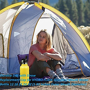 Straw Lid for Hydroflask, Lids with Straw for Hydro Flask 18 21 24 oz Standard Mouth, Replacement Sport Cap for HydroFlask Top Lid with Flexible Handle, Sport Water Bottle Cap Accessories, Black