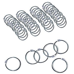 PEDLARSHOP Binder Rings 1 Inch - 100 Pack Book Rings, Small Binder Rings, Loose Leaf Binder Rings, Index Card Rings, Flashcard Rings, Metal Rings for Index Cards for School, Home or Office