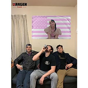 Banger - Melanie Martinez Pink American USA Flag Cry Baby Crybabies Pop Artist Motivational Inspirational Office Gym Wall Dorm Decor Design on a 3X5 Feet Flag with 4 Grommets for Easy Wall Hanging. Authentic BANGER FLAG