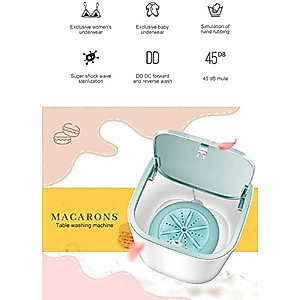 Mini Washing Machine USB Portable Underwear Cleaning Machine Socks Baby Clothes Wash Machine for Apartment, Laundry, Camping,RV, Travel - Blue