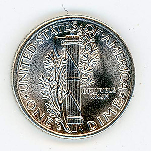 1943 S Mercury FS-511 Trumpet Tail Dime MS-63