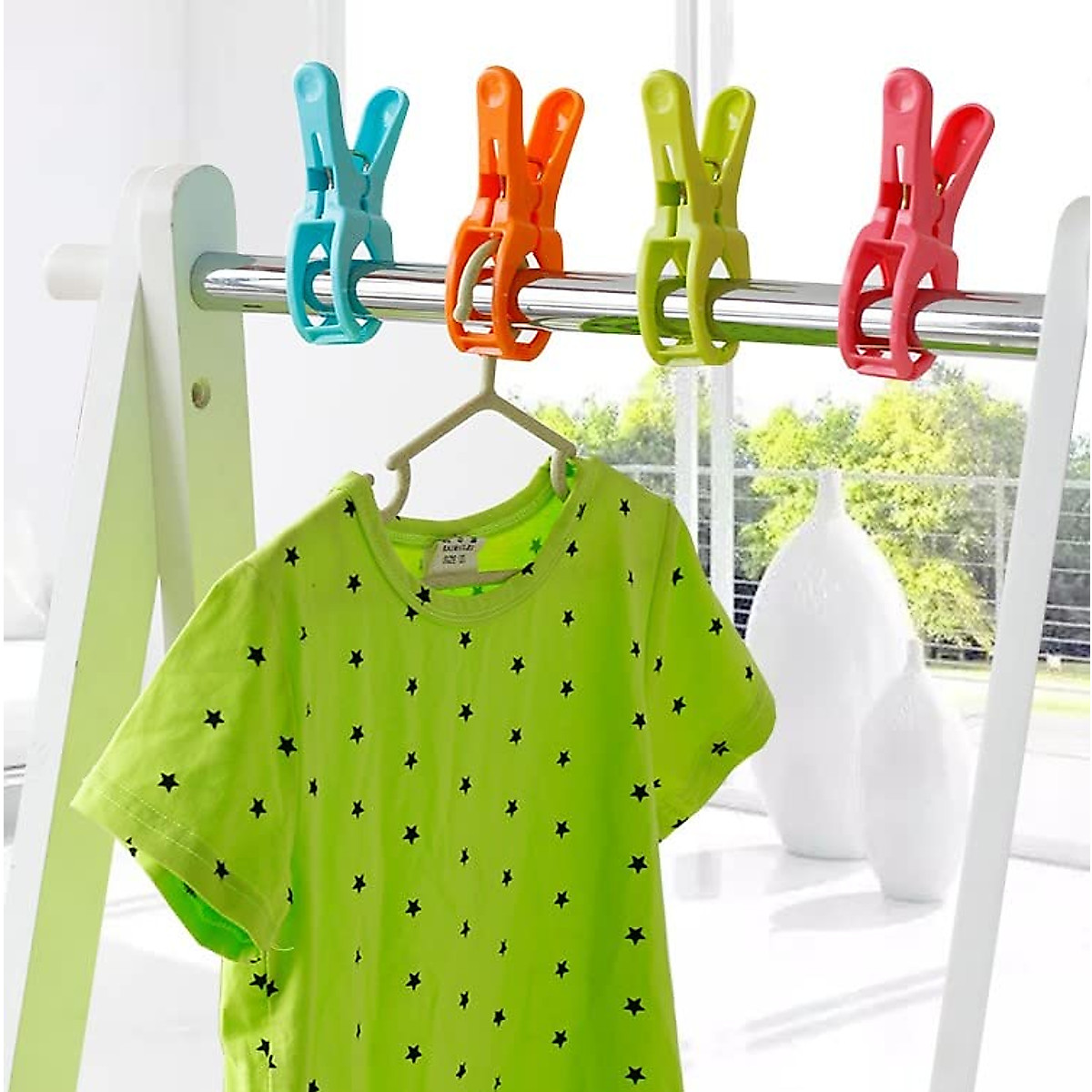 Beach Towel Chair Clips 4.5 Inch 10 Pcs,Big Size Color Plastic Lounge Chair Towel Clips,Pool Clips to Keep Towel from Blowing Away for Family Daliy Use