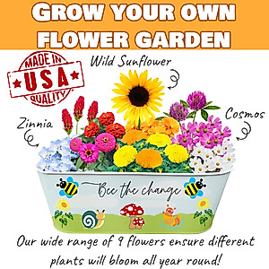 Paint & Plant Kids Gardening Set – with 10 Sticker Stencils I Flower Growing Gardening Kit for Kids & 6 Year Old Girl Gifts I Fun Arts & Craft Gift for Girls Ages 4 5 6 7 8 for Spring & Birthday