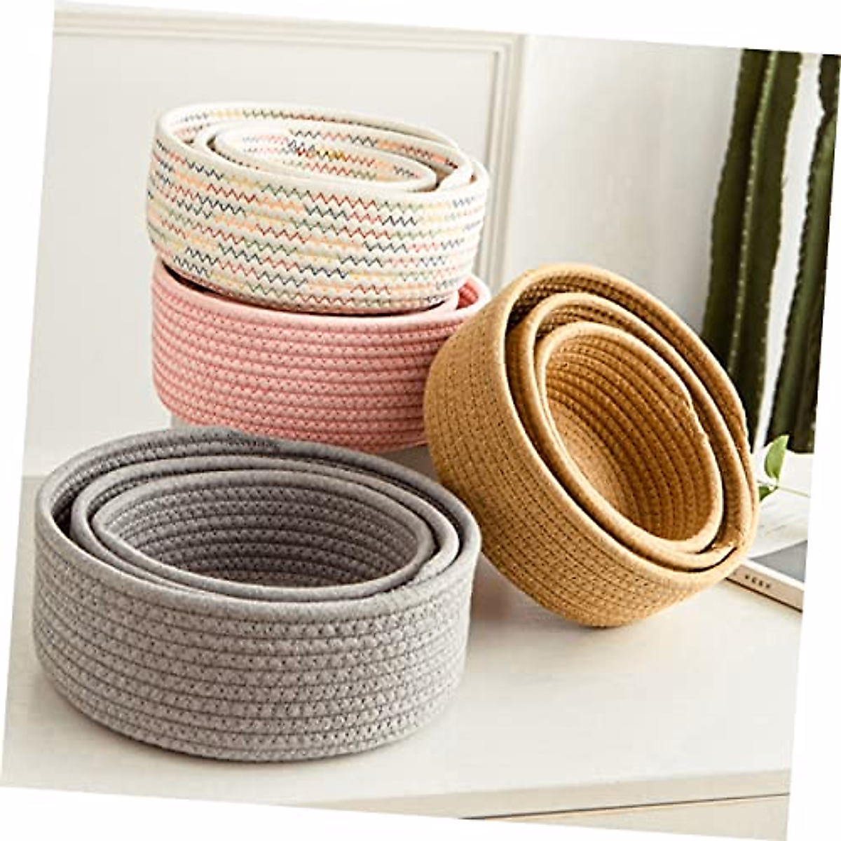 Happyyami 3 Pcs Sundries Storage Basket Organizer Baskets for Shelves Box with Lid Decorative Storage Toy Baskets Mini Woven Basket Magazine Baskets Wardrobe Baskets Sundries Box Small Child