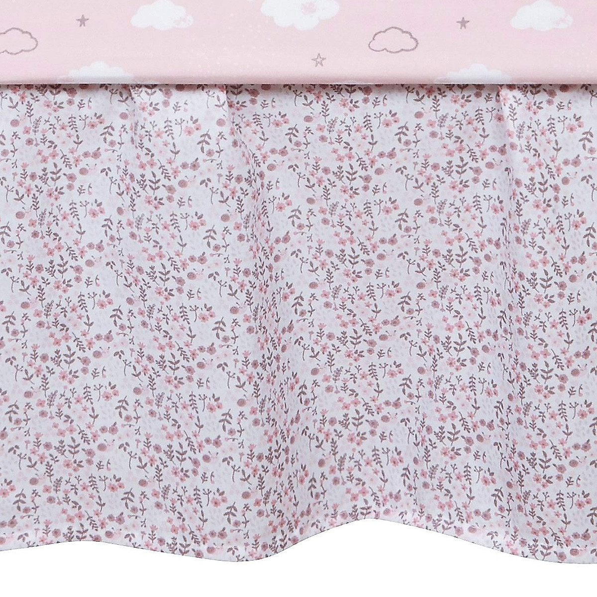 Sammy & Lou Cottontail Cloud 4-Piece Baby Nursery Crib Bedding Set for Girls, Includes Quilt, Fitted Crib Sheet, Crib Skirt, and Plush Toy