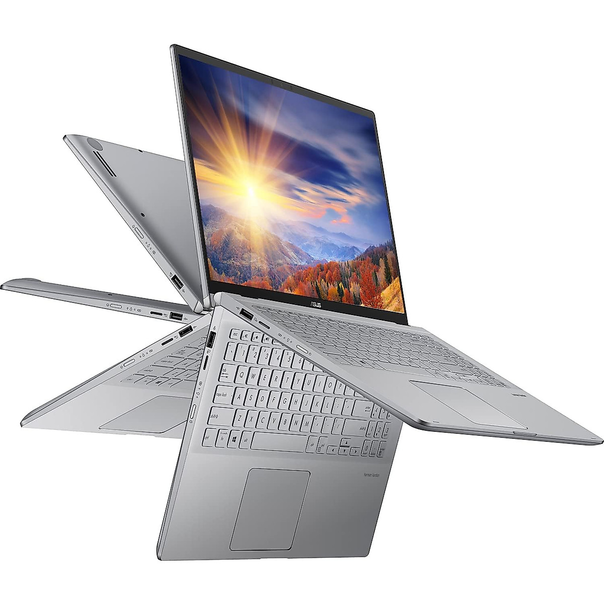 ASUS ZenBook 2 in 1 15.6” FHD Touchscreen Laptop, AMD Ryzen 7 5700U, GeForce Graphics MX450, 8GB RAM, 1TB SSD, Windows 11 Home, BK, WiFi 6, TWE Pen, Light Grey