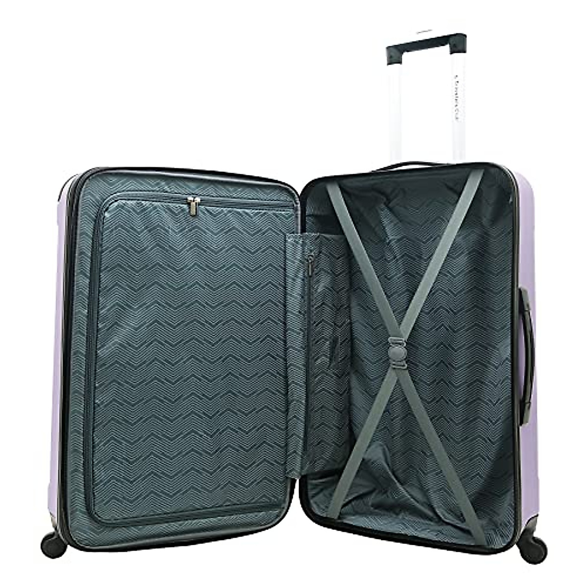 Travelers Club Midtown Hardside Luggage Travel Set, Spinner Wheels,Zippered Divider,Telescopic Handle,Lightweight, Lilac, 4-Piece Set