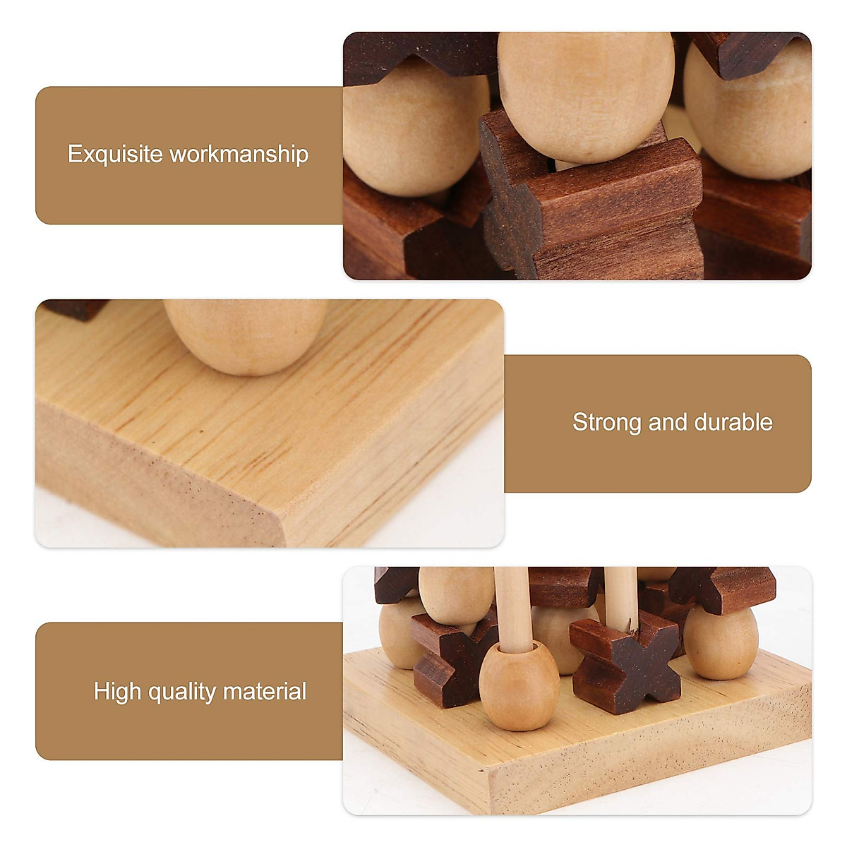 Kisangel 3D Wooden Toe Game Board for Kids Adult Family Tabletop Board Game Family Game Wood Strategy Board Game 1 Set