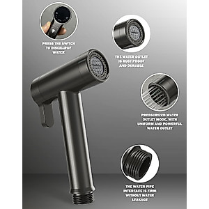 Brass Handheld Bidet Sprayer Head for Toilet and Bath, Durable Brass Handheld Bidet Sprayer for Adjustable Jet Spray in Toilet Bathroom