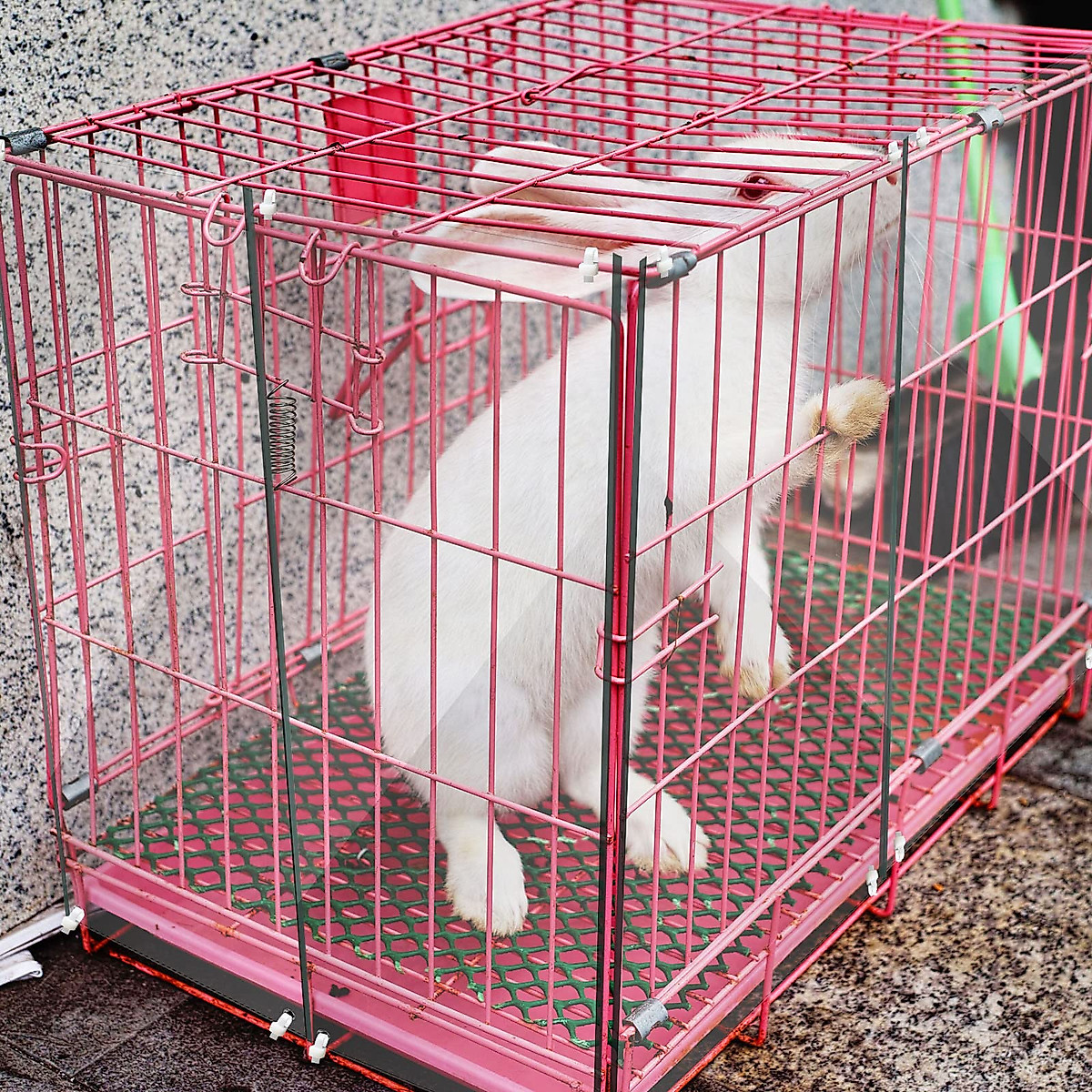 Kathfly 8 Pcs Clear Cage Edge Liner 14" x 4.5" Guinea Pig Urine Guard Side Lining Sheet Cage Guard Accessories with Holes Zip Ties for Chinchilla Ferret Hamster Rat Bird and Other Small Animal