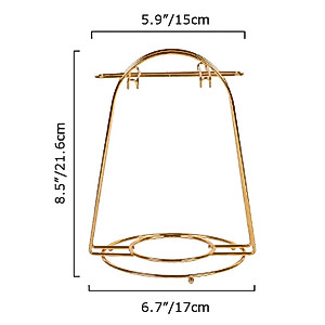YY YEARCHY Coffee Mug Holder, Espresso Cups Holder Cup Drying Rack Cups Drainer Stand Metal Mug Tree Cups Organizer with 4 Hook Hangers for Kitchen Counter and Tea Party(Gold)