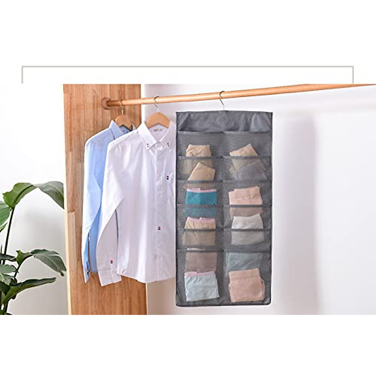 Extra-Large Bra Organizers Hanging Bra holder Bra Hanger Especially suitable for sports bra, training bra, underwear,panty,lingerie,baby clothes, bedroom storage,school dormitory storage(Gray, 1PCS )