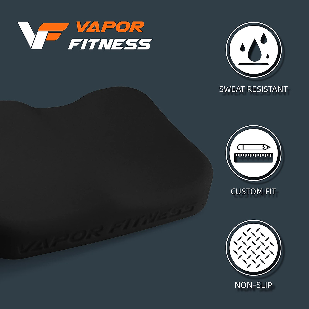 Vapor Fitness Silicone Seat Cover Design for Concept 2 Rowing Machine Seat (Black)