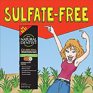 The Natural Dentist Charcoal Whitening Fluoride Toothpaste, Cocomint Flavor, 5 Ounce Tube