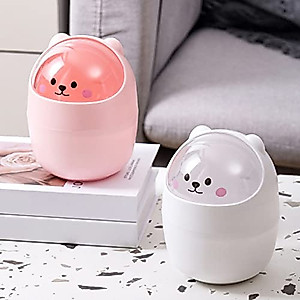Cabilock Kawaii Things Kawaii Things Desktop Bin Plastic Home Lovely Bucket Can Garbage Shake Mini for Trash Office with Creative Lid Storage Container Cartoon Strawberry Kitchen Cute Bins