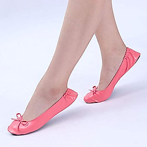 Travel Slipper Party Women Dance Shoes Ballet Roll Foldable Shoes Portable Cross Band Slippers for Women White