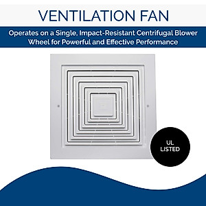 Broan-NuTone L300 High Capacity Ventilator Fan, Commercial Exhaust Fan, 2.9 Sones, 120V, 308 CFM, White
