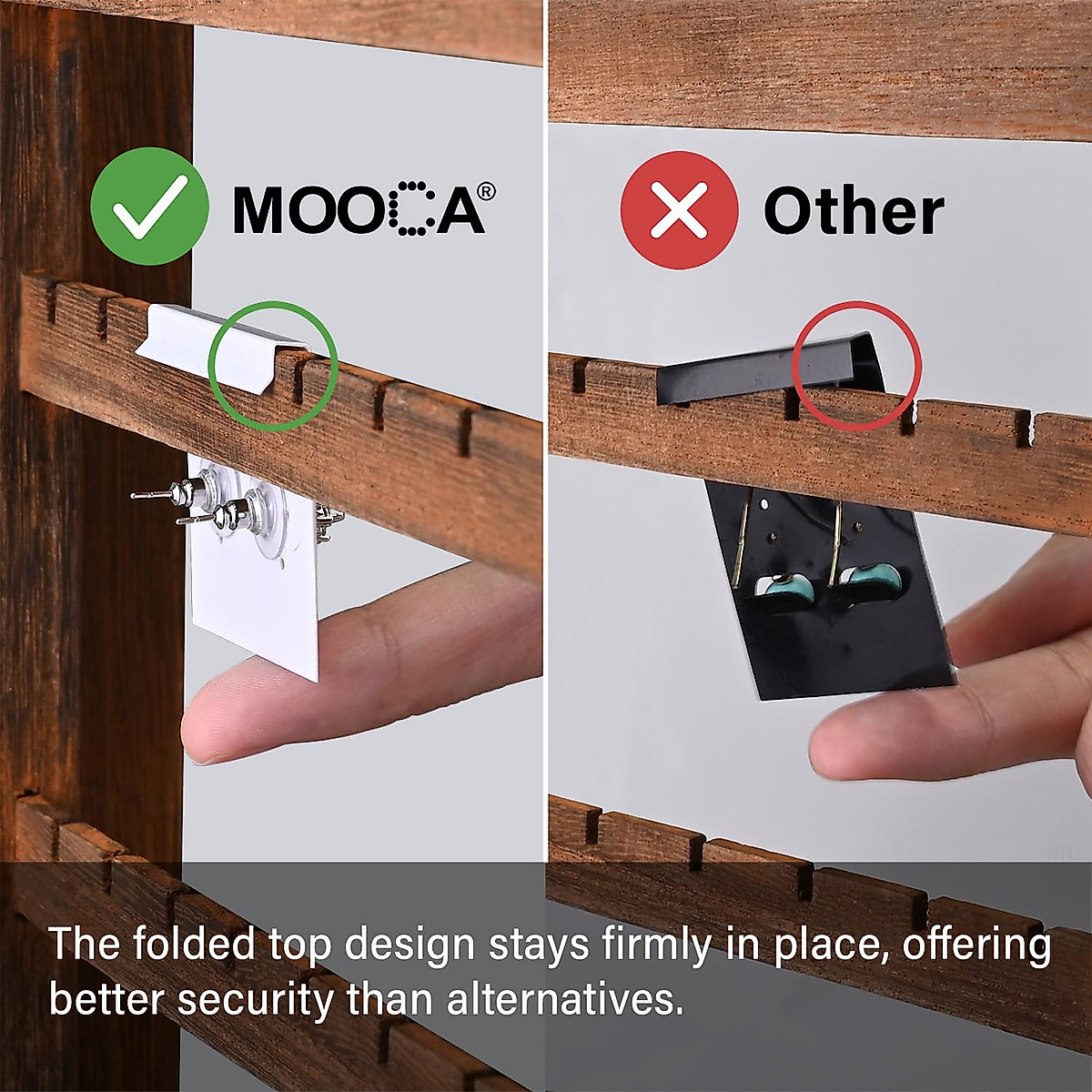 MOOCA 100 pieces of 1.5 x 1.5 inches Plain White Hanging Earring Cards Earring Card Holder, Earring Display Cards for Ear Studs, Velvet Plastic Display Earring Card Holder