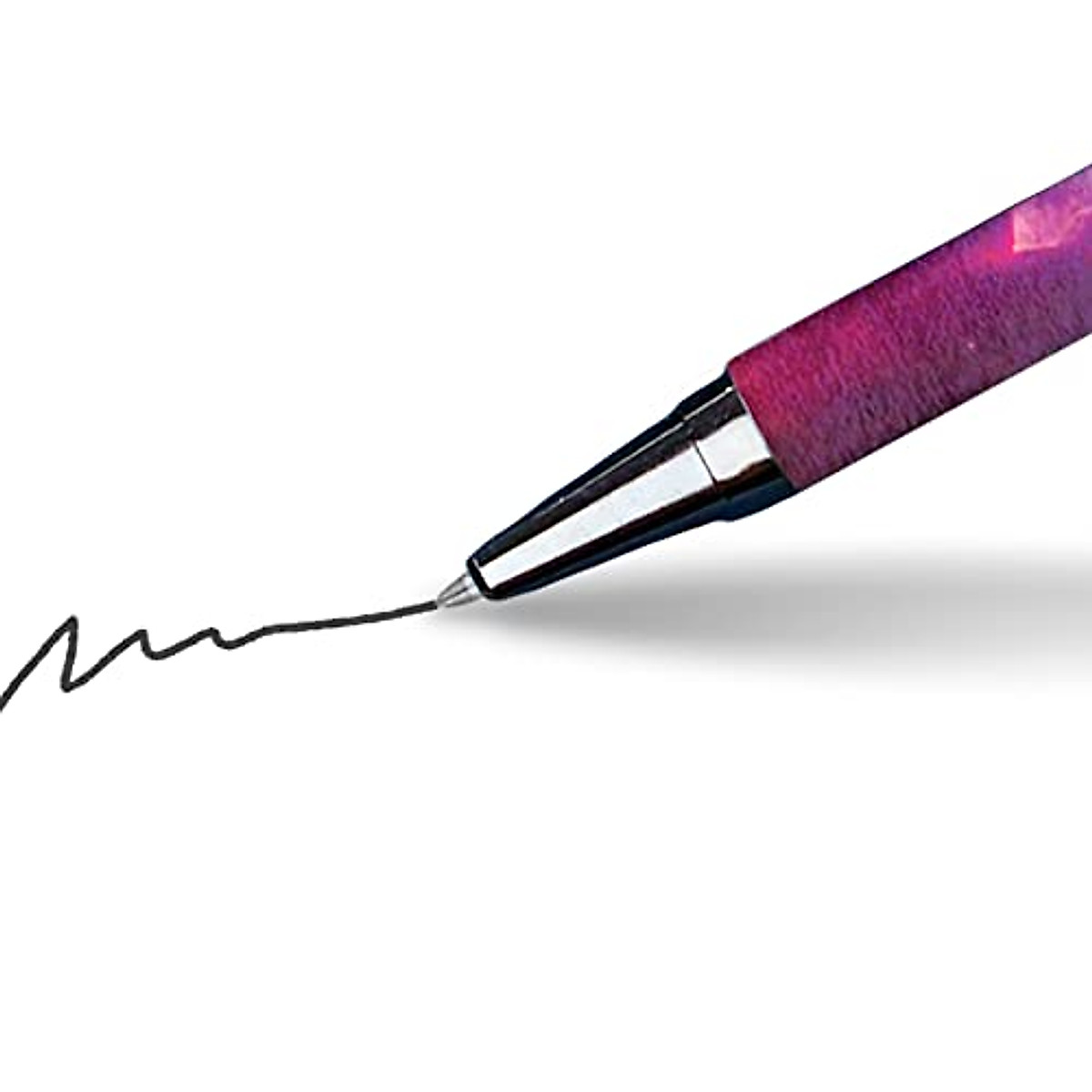 Retractable Galaxy Click Pens-5 pack- Motivational Quotes- Black Ink Fine Point 0.5mm, Assorted Designs for School Office Home New Hire Onboarding Employee Gifts by Cheersville