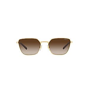 Vogue Eyewear Woman Sunglasses Gold Frame, Brown Gradient Lenses, 53MM