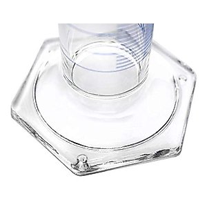 Graduated Cylinder, 100mL - ASTM, Class A - Tolerance ±0.50mL - Protective Collar, Hexagonal Base - Blue Graduations - with Individual Work Certificate - Borosilicate 3.3 Glass - Eisco Labs