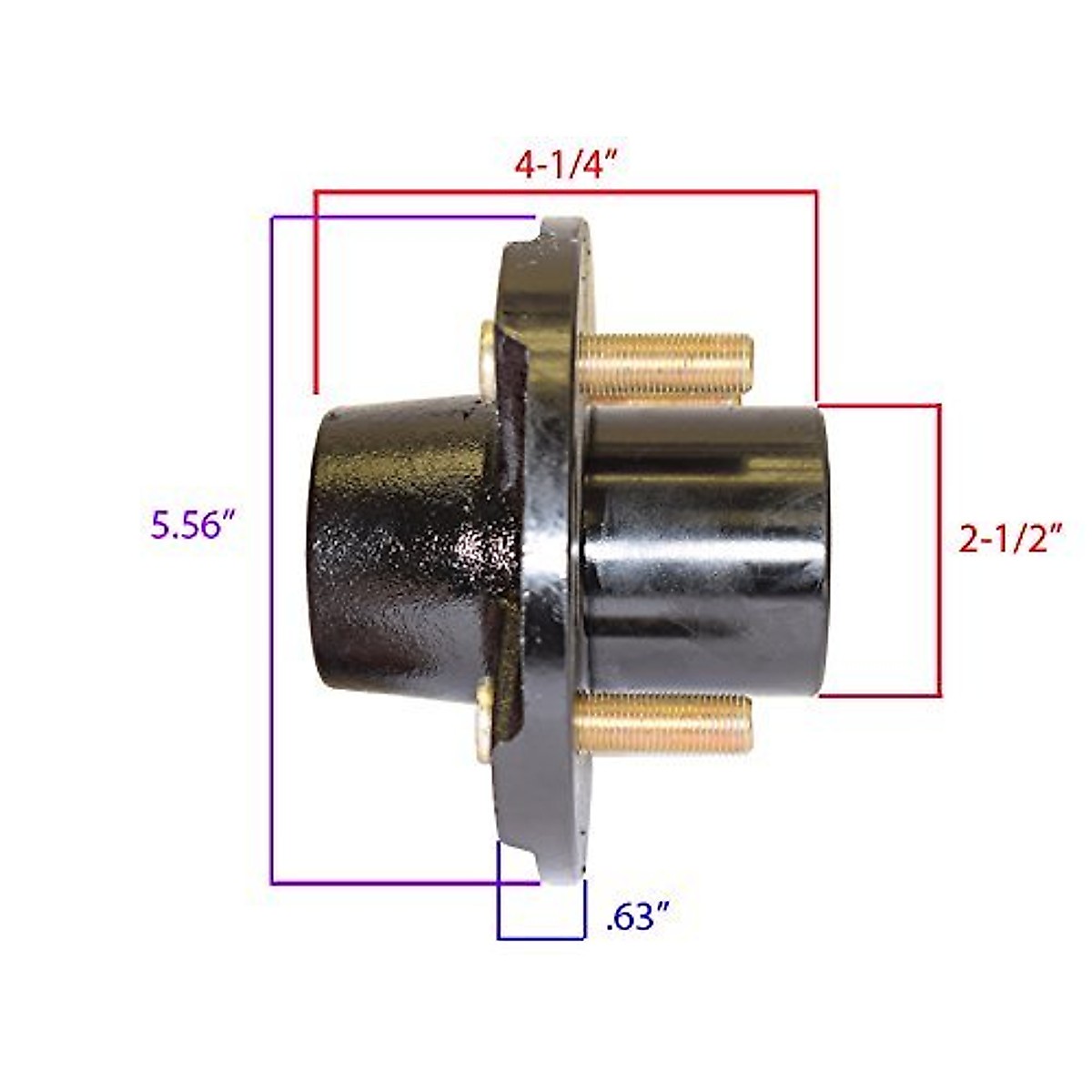 Rigid Hitch Incorporated Trailer Hub Kit (BT-100-F) 4 Bolt on 4 Inch Circle - Fits 1" and 1-1/16" Spindle