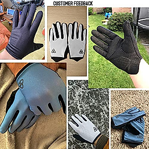 DUEECO Cycling Gloves,Bicycle Gloves,Bike Gloves for Men Women with 3MM XRD Padding Palm Classic Mountain Bike Gloves Riding Gloves On Road MTB Gloves with Touch Screen Medium(Palm Width 8-8.5cm)