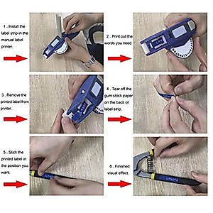 Embossing Label Tape Compatible with Dymo Label Maker,3/8 Inch 3D Plastic Labels Replacement for Dymo Organizer Xpress 12965 DYM 12966 Office Mate II (White on Black/Red/Blue/Yellow/Green)