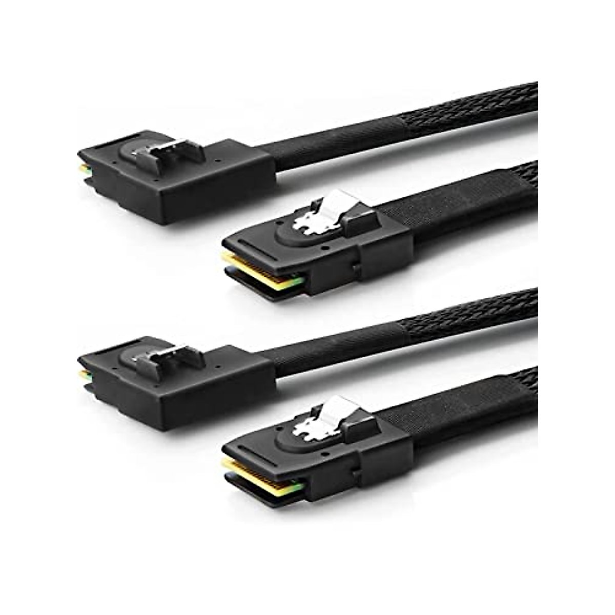 CableCreation 2 Pack Short Internal Mini SAS SFF-8087 to Right Angle SFF-8087 Cord, Internal Mini SAS to Mini SAS Cable, Compatible with RAID or PCI Express Controller, 2.5FT /0.75M…