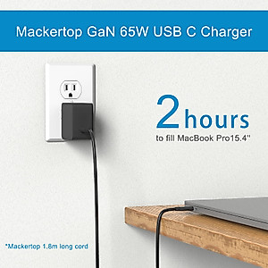 65w Gan USB C Charger PD 3.0 QC3.0 Fit for HP Spectre x360 13 13-ac013dx EliteBook x360 1030 G3 1040 G6 Elite x2 1012 G1 1013 G3 Pro x2 612 G2 934739-850 Zbook 14u 15u G5 G6