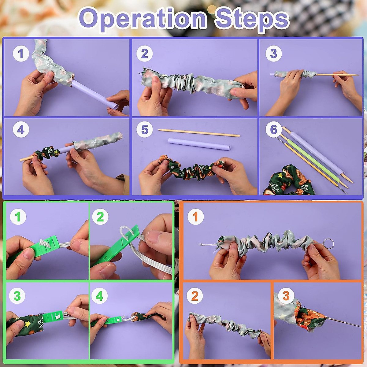 Quick Turn Fabric Set, Versatile Fabric Tube Turners for Sewing Drawstring Threader Tool Fabric Turning Tube Assorted Sizes Fast Turn Sewing Tool for Crafts DIY Knitting Handmade