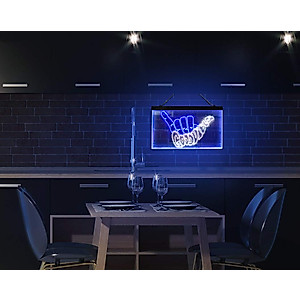 ADVPRO Good Vibes Only Hand Party Decoration Dual Color LED Neon Sign White & Blue 16" x 12" st6s43-i1076-wb