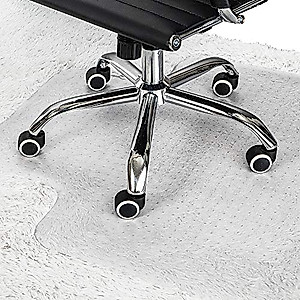 Kuyal Office Chair Mat for Carpeted Floors, Heavy Duty, Transparent Protects Floors Mats for Low and Medium Pile Carpets 36" X 48" with Lip, Good for Desks, Office and Home, Clear (36" X 48" with Lip)