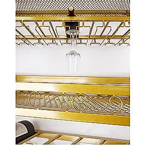 Ceiling Shelf Wine Glass Rack - Upside Down Hanging Home Decoration with Light Luxury Bar Hanger - Creative Wine Cabinet Organizer Shelf for Hanging Wine Glasses