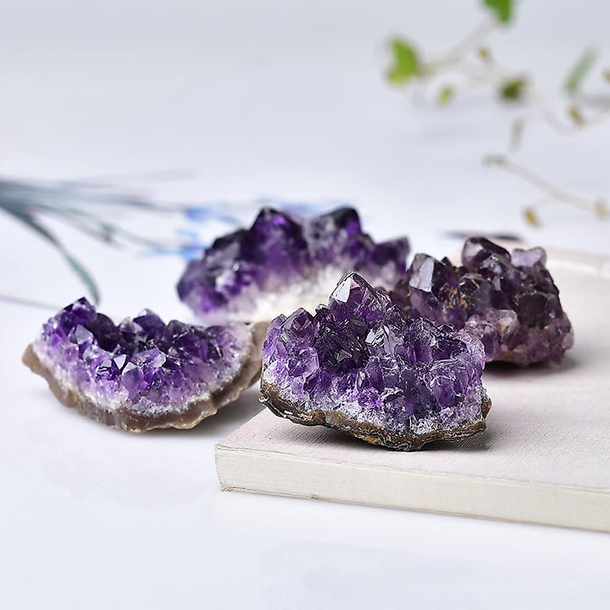 AierCrystal Amethyst Crystals, Amethyst Clusters ，Raw Amethyst, Natural Amethyst Healing Crystal Stones (About 2 Ounces)