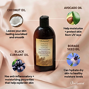 Sunless Tanning Lotion - Light to Medium tones | Indoor Self- Tanner | Body Tanning Lotion | Sun- Kissed Glow| Bronzer Lotion For All Skin Types |Just Nutritive | 8 Oz