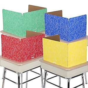 Really Good Stuff Standard Privacy Shields - Set of 12-4 Group Colors - Star & Swirl - Matte