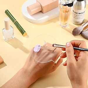 2 Pieces Makeup Mixing Palette Handheld Makeup Mixing Tray Acrylic Foundation Clear Palette Eyeshadow Hand Cosmetic Foundation Dish for Blending