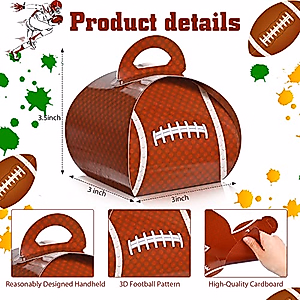 36 Pack Sports Party Box Favors Ball Goodie Boxes Sports Game Theme Gift Boxes Football Soccer Candy Boxes Sports Party Treat Boxes for Sports Themed Birthday Baby Shower Party Supplies (Football)