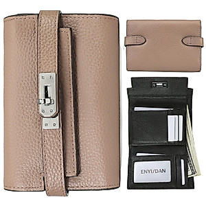 ENYISDAN Women's Long Leather Wallet Button Wallet for Women Fashion Personality Clutch Trifold Ladies Credit Card Holder (pink)